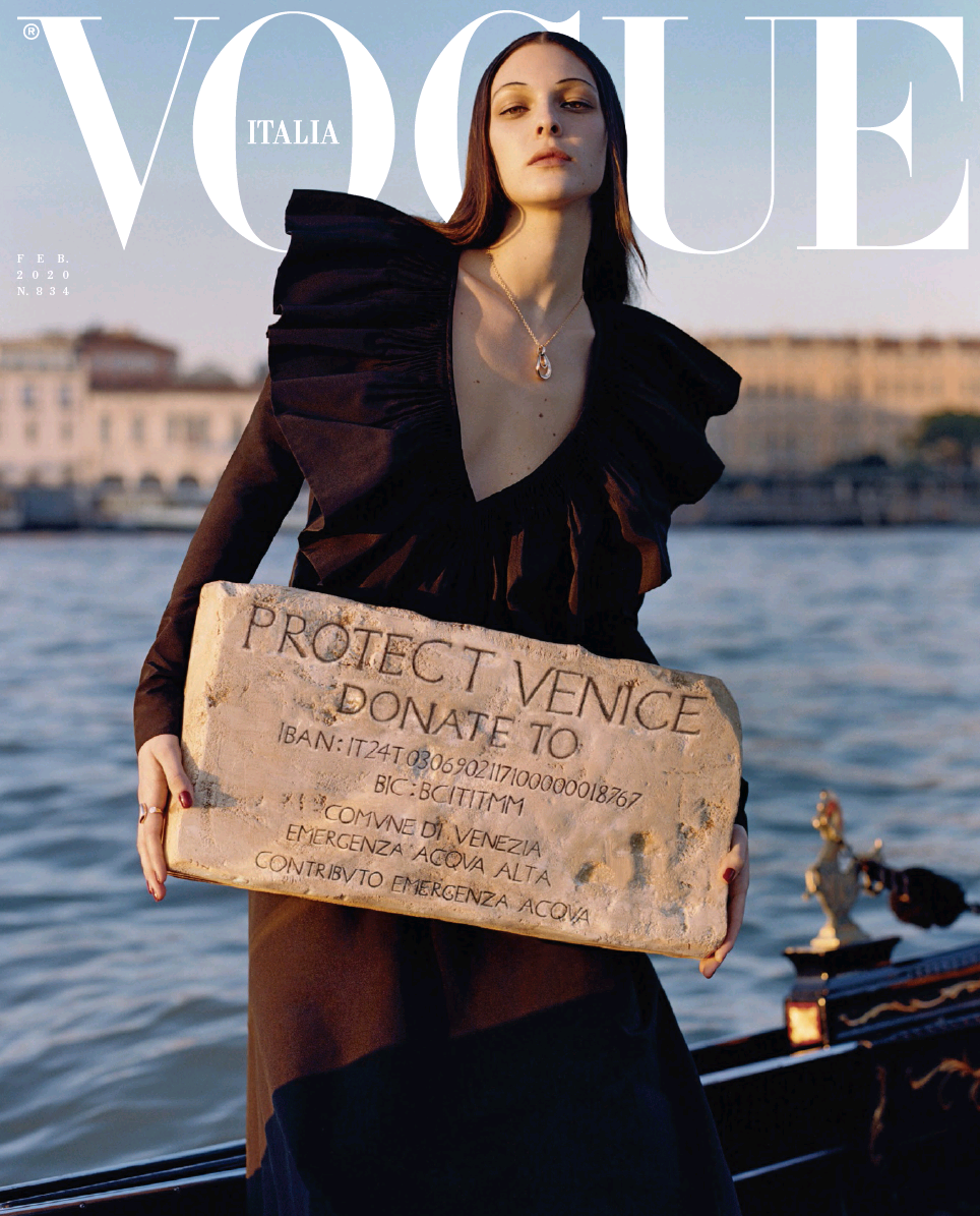 Vittoria Ceretti Calls on World to 'Protect Venice' in Oliver Hadlee ...