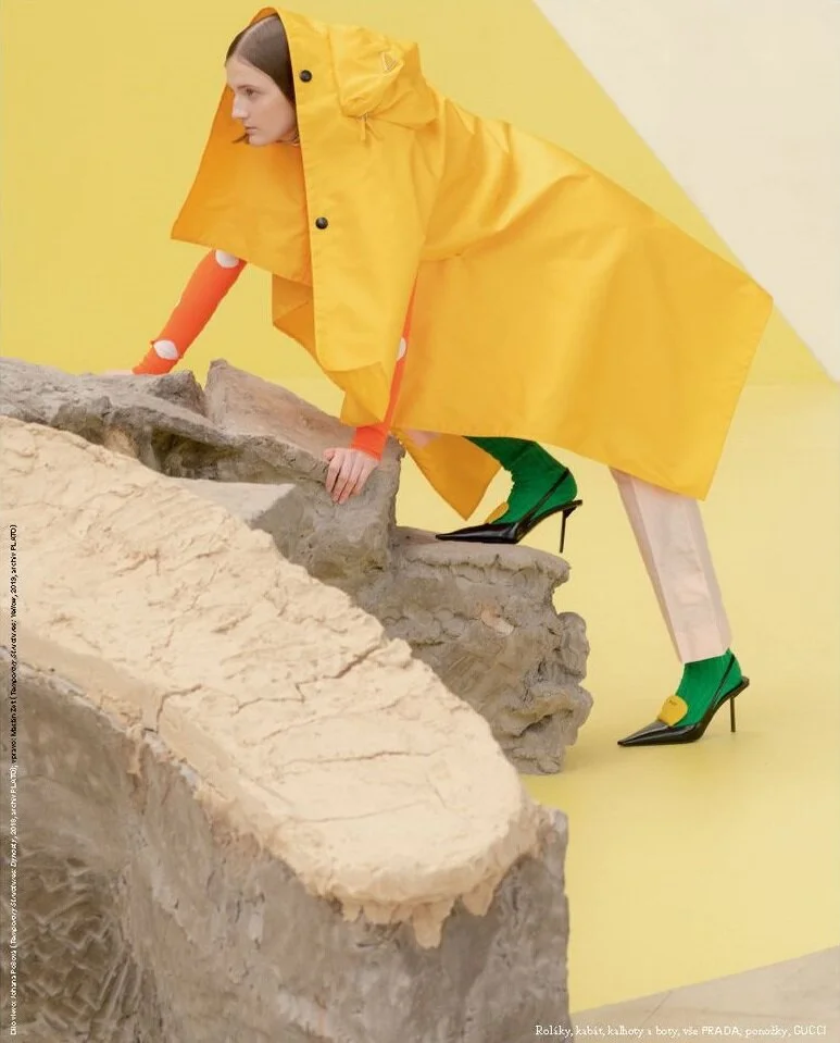 Prada's Color Pops Pragmatism Fashion Story Vogue Czech March 2021 ...