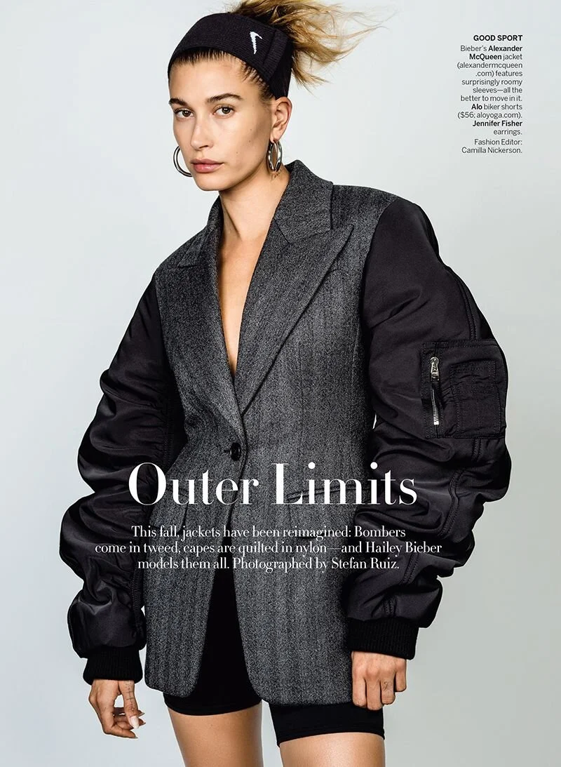 Hailey Bieber in Reimagined Jackets by Stefan Ruiz in Vogue US — Anne ...