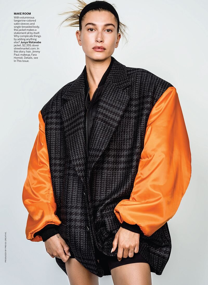 Hailey Bieber in Reimagined Jackets by Stefan Ruiz in Vogue US — Anne ...