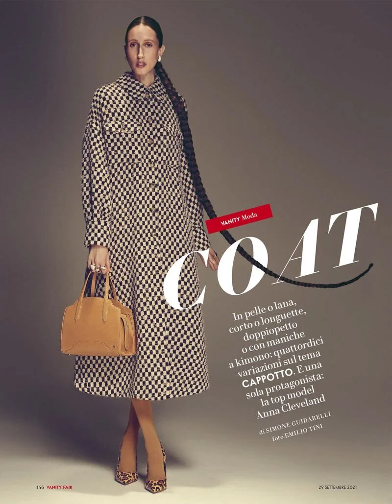 Anna Cleveland Wears Noble Origins Coats for Vanity Fair Italia — Anne ...