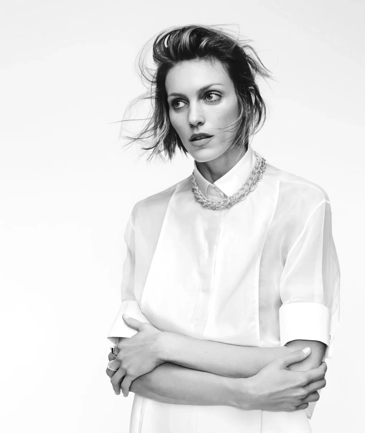 Anja Rubik's Sleek Chic Style by Nathaniel Goldberg in HTSI Magazine ...