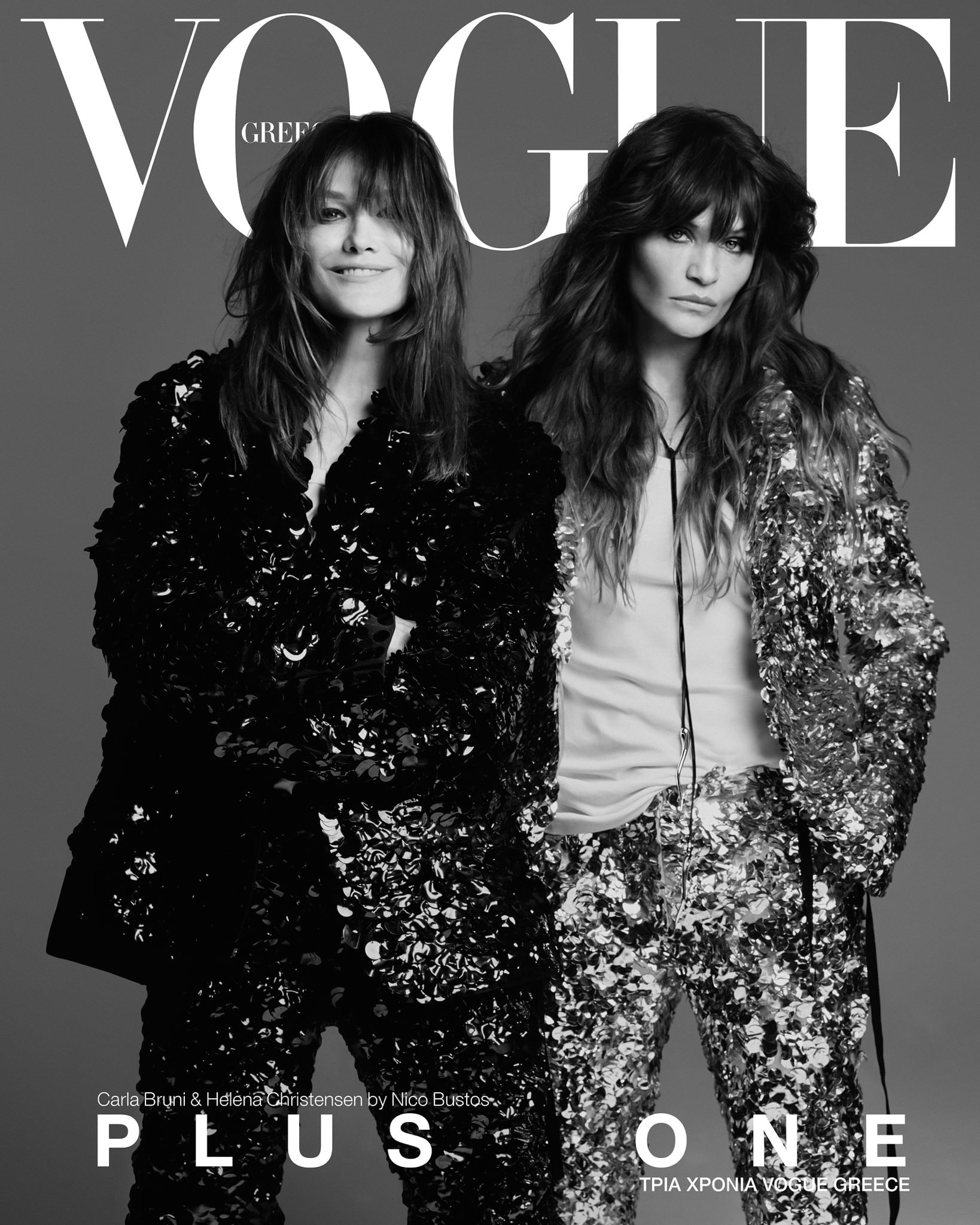 Carla Bruni, Helena Christensen by Nicos Bustos Vogue Greece April 2022 ...