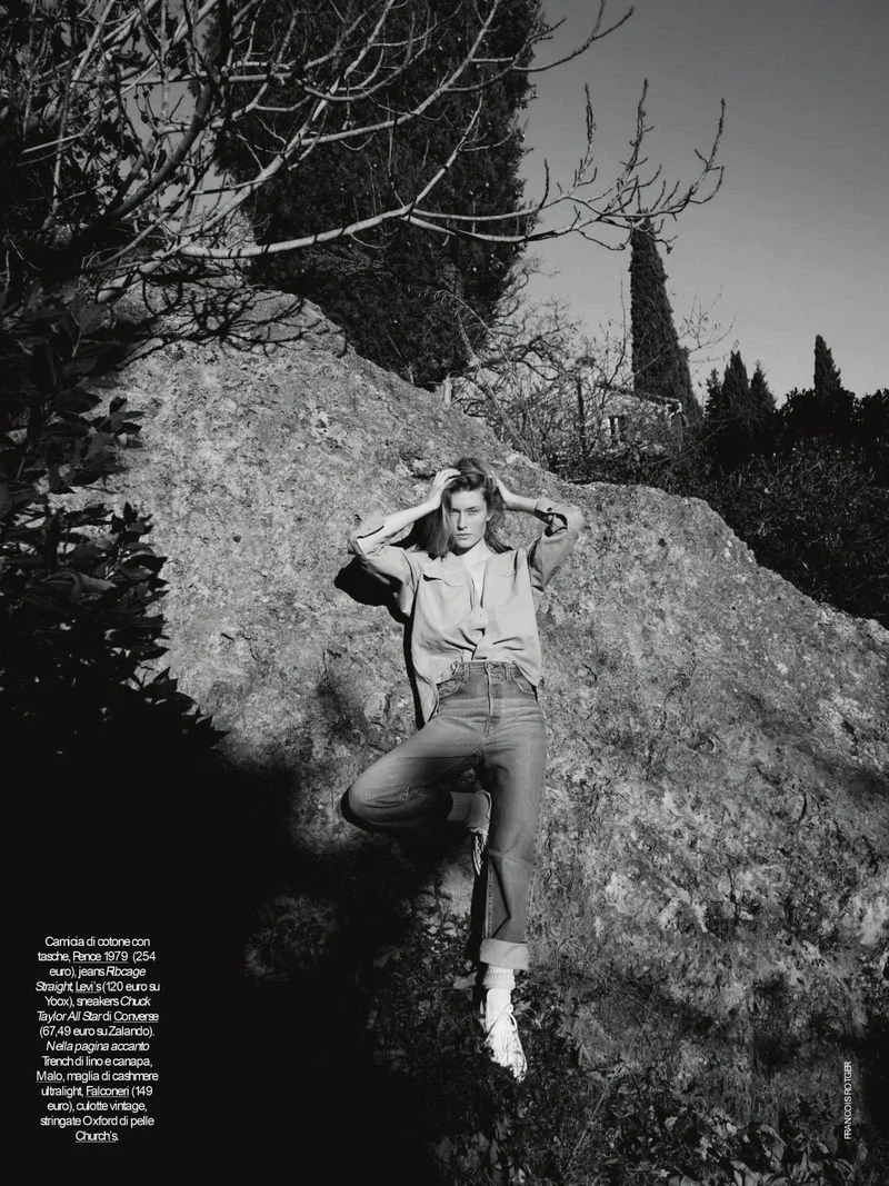 Caroline Lossberg's 'Film Bianco' by Francois Rotger ELLE Italia — Anne ...