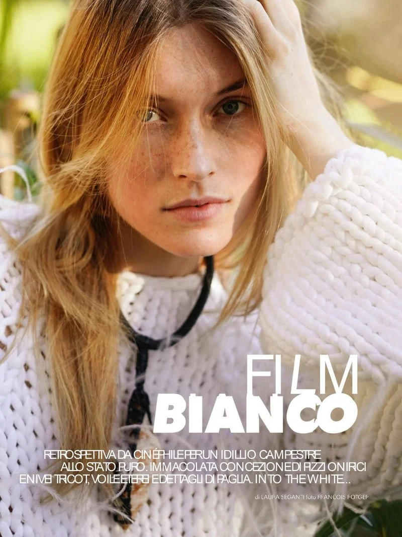 Caroline Lossberg's 'Film Bianco' by Francois Rotger ELLE Italia — Anne ...