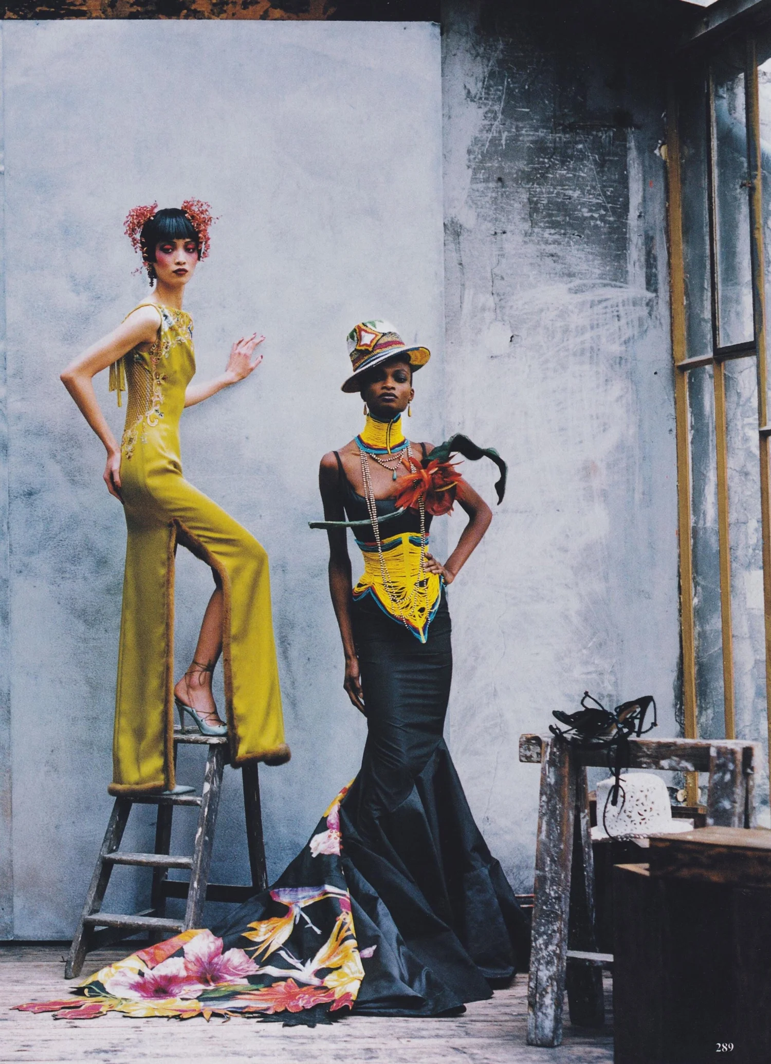 Peter Lindbergh's 'Couture Clash' with Shalom, Carolyn + for Vogue US ...