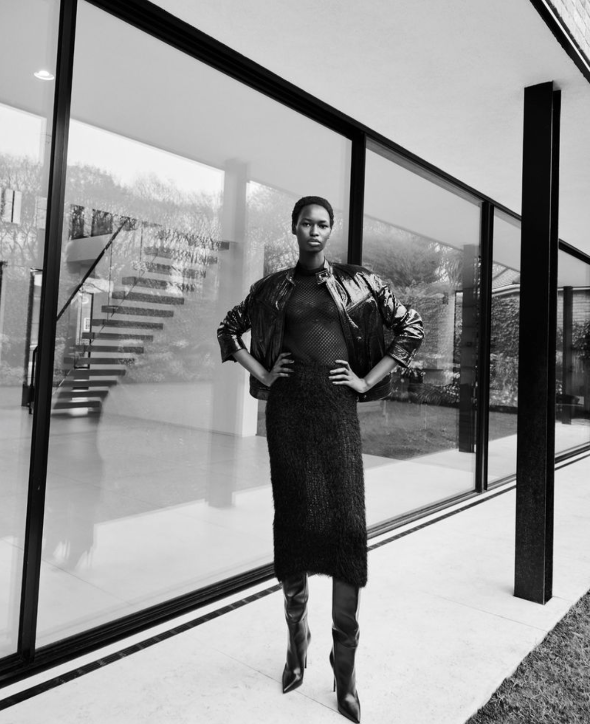 Ayuel in 'Red Hot Leather' by Jem Mitchell Harper's Bazaar UK — Anne of ...
