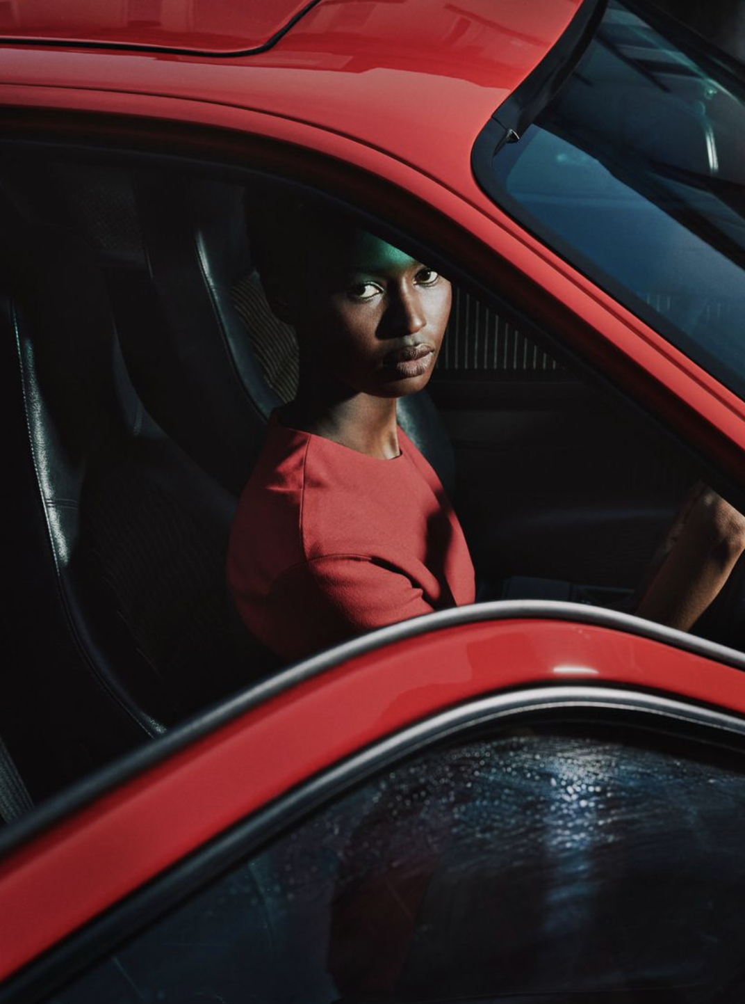 Ayuel in 'Red Hot Leather' by Jem Mitchell Harper's Bazaar UK — Anne of ...