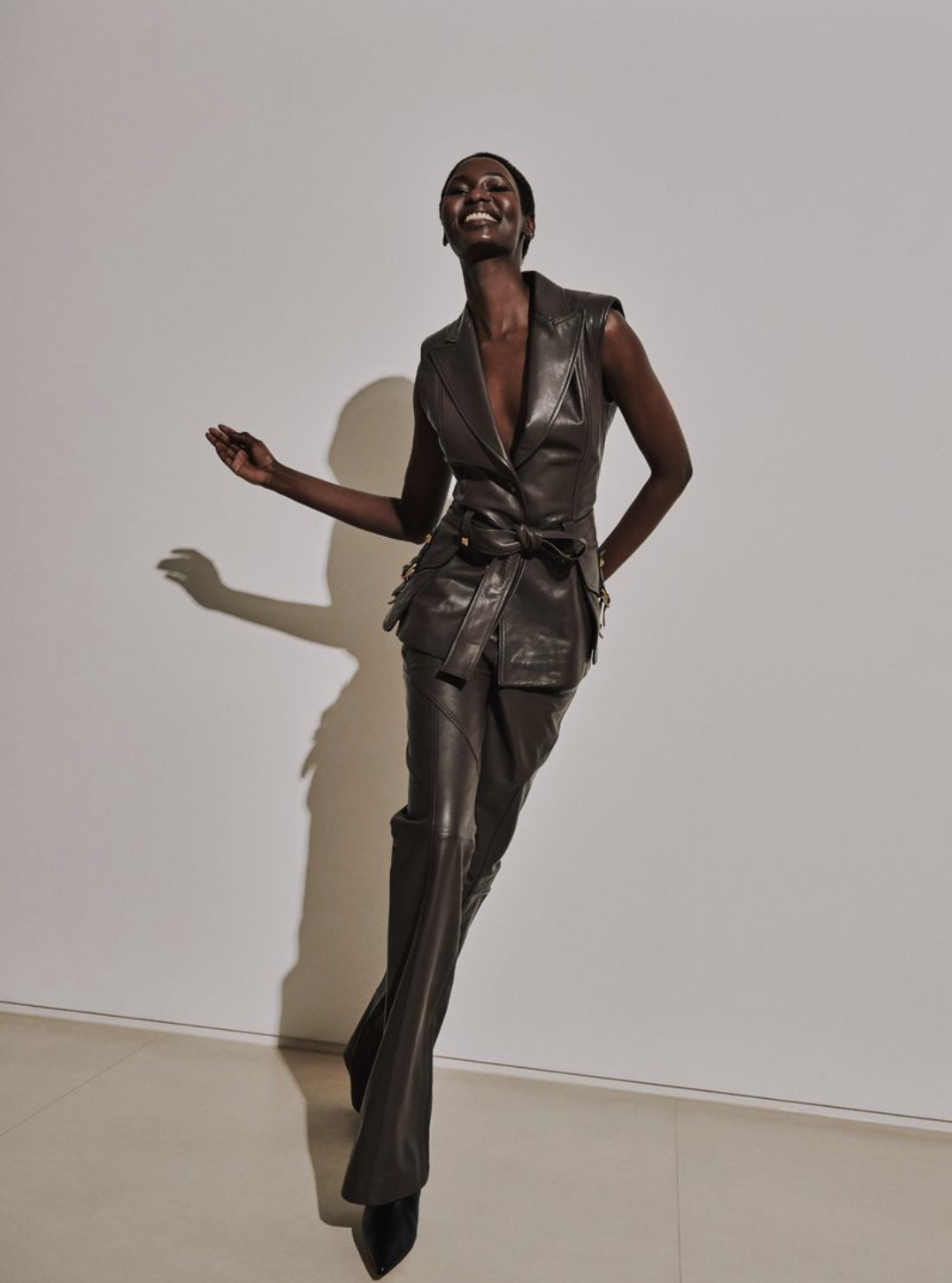 Ayuel in 'Red Hot Leather' by Jem Mitchell Harper's Bazaar UK — Anne of Carversville