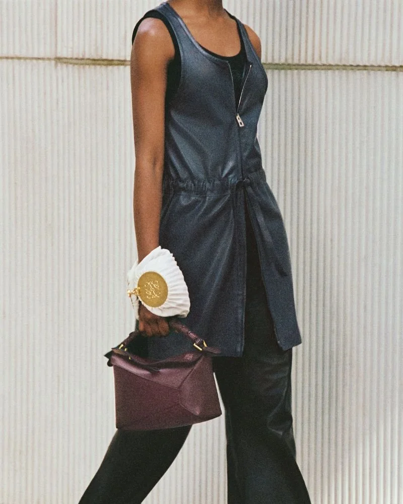 Shivaruby Poses in LOEWE Artisan Leather Certified by LWG — Anne of ...