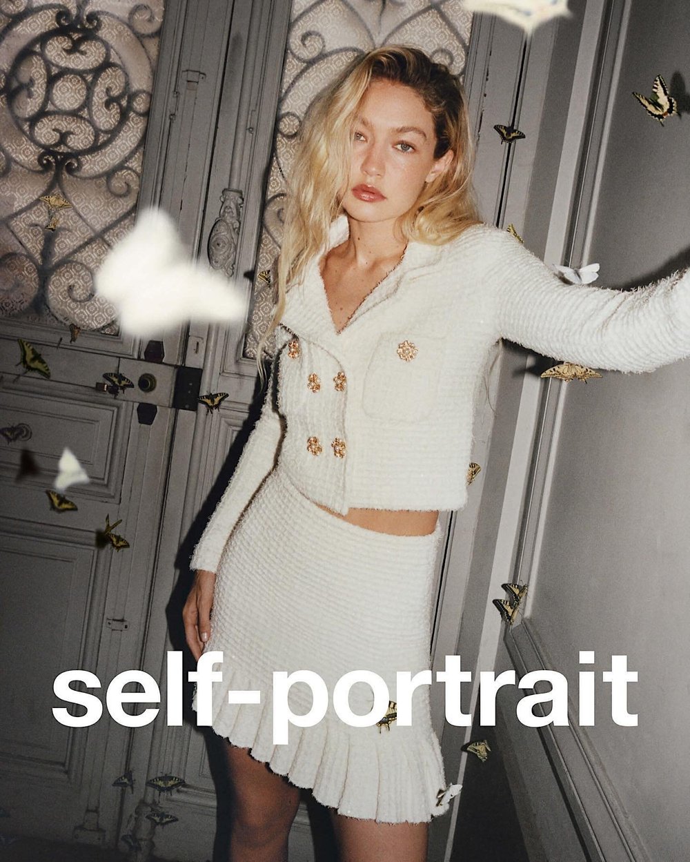 Gigi Hadid Sparkles in Paris for Self-Portrait FW 2023 Campaign — Anne ...