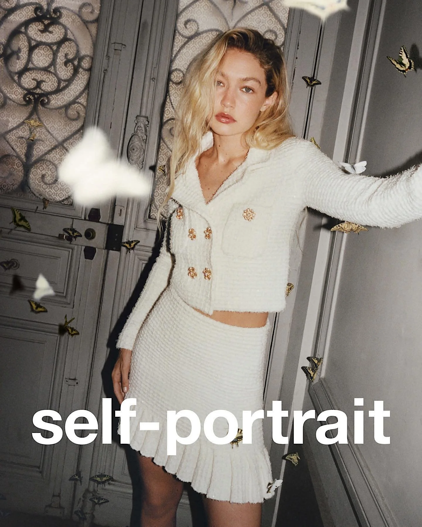 Gigi Hadid Sparkles in Paris for Self-Portrait FW 2023 Campaign — Anne ...