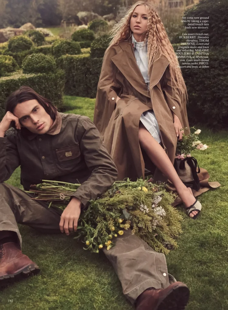 Lila Moss and Louis Baines in Surrey Garden for British Vogue — Anne of ...