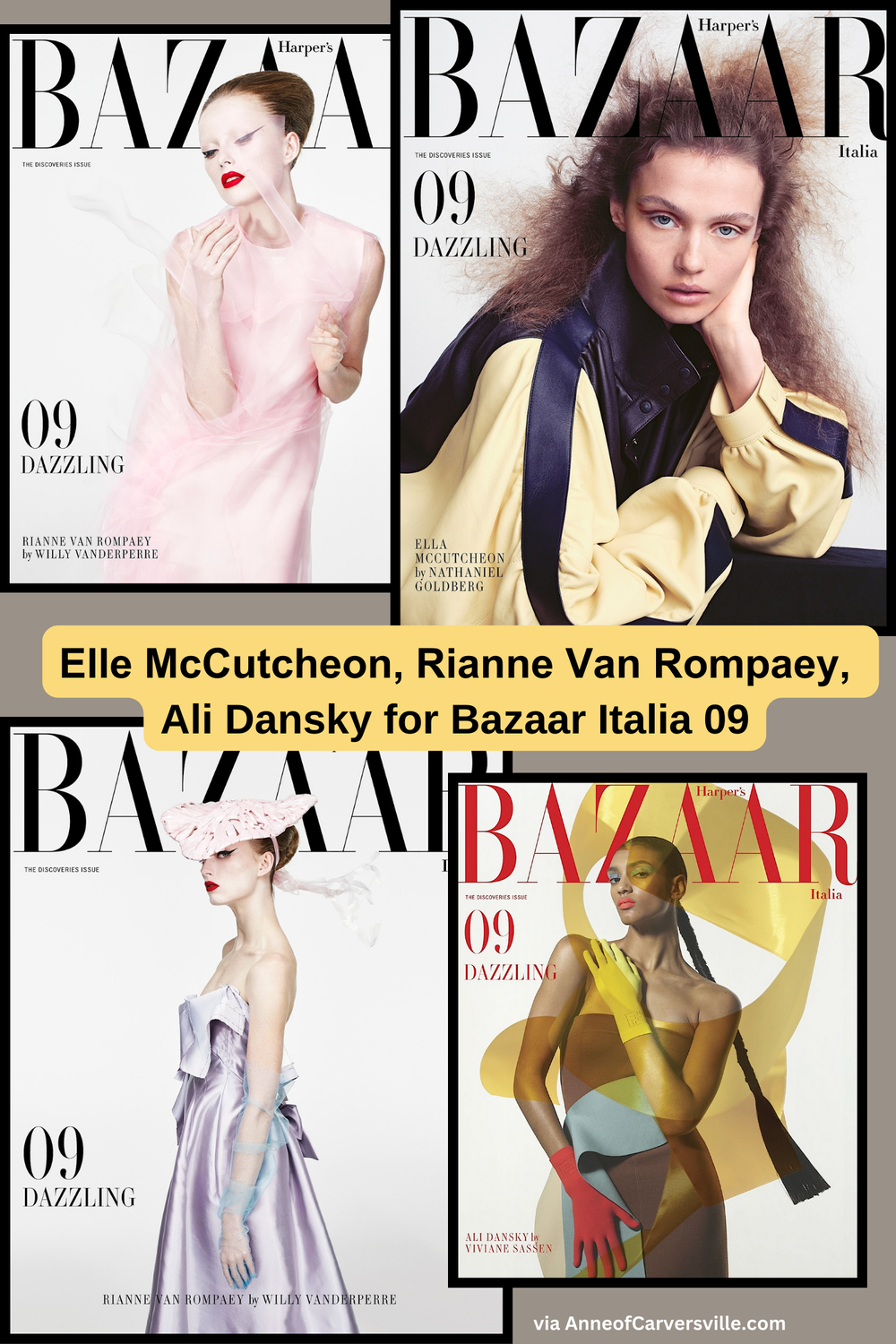 Bazaar Italia Issue 09 Dazzling Covers with Elle Mccutcheon and Rianne ...