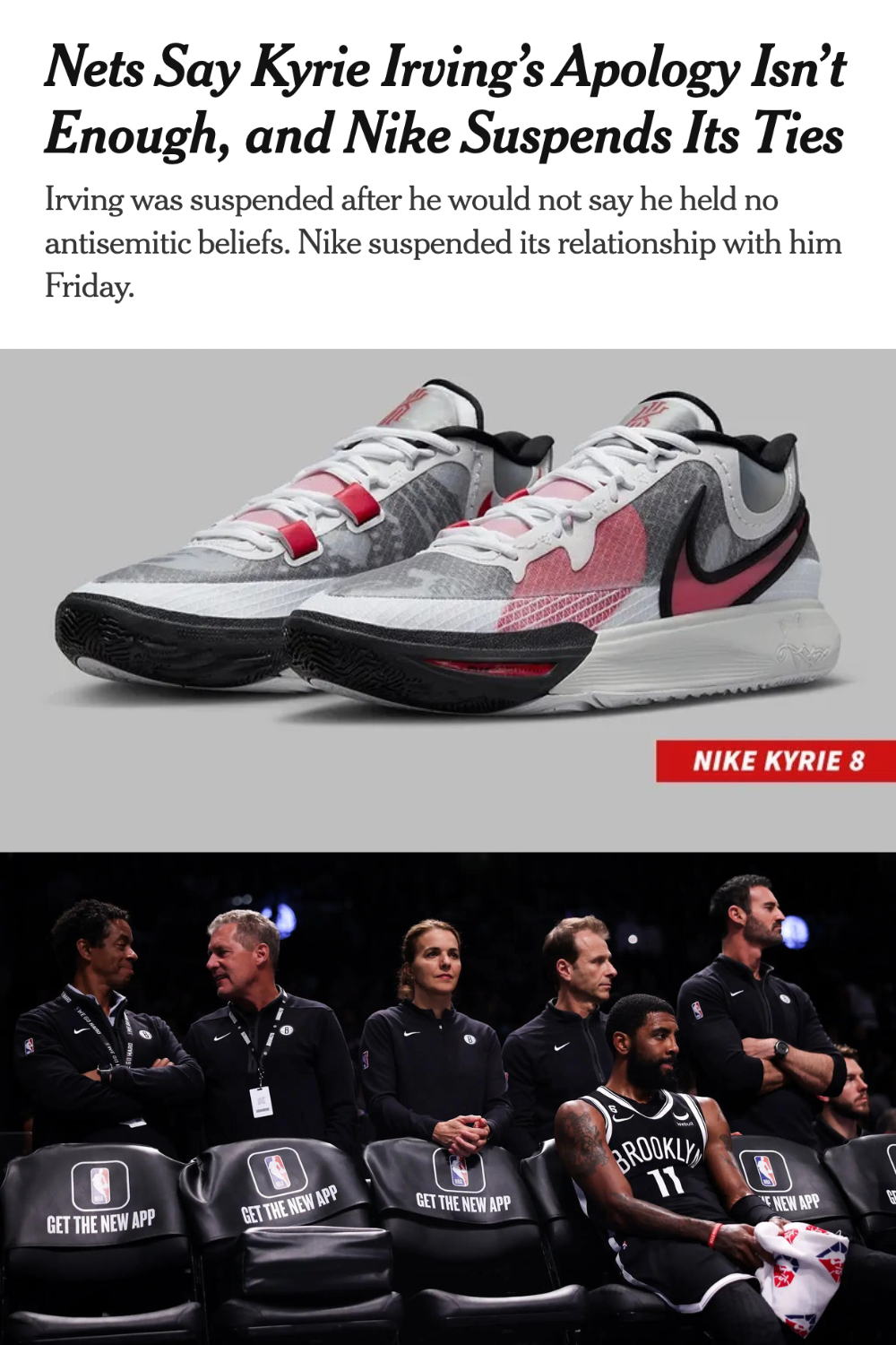 NIKE Suspends Ties with Kyrie Irving As Anti-Semitic Embrace of Hebrew ...