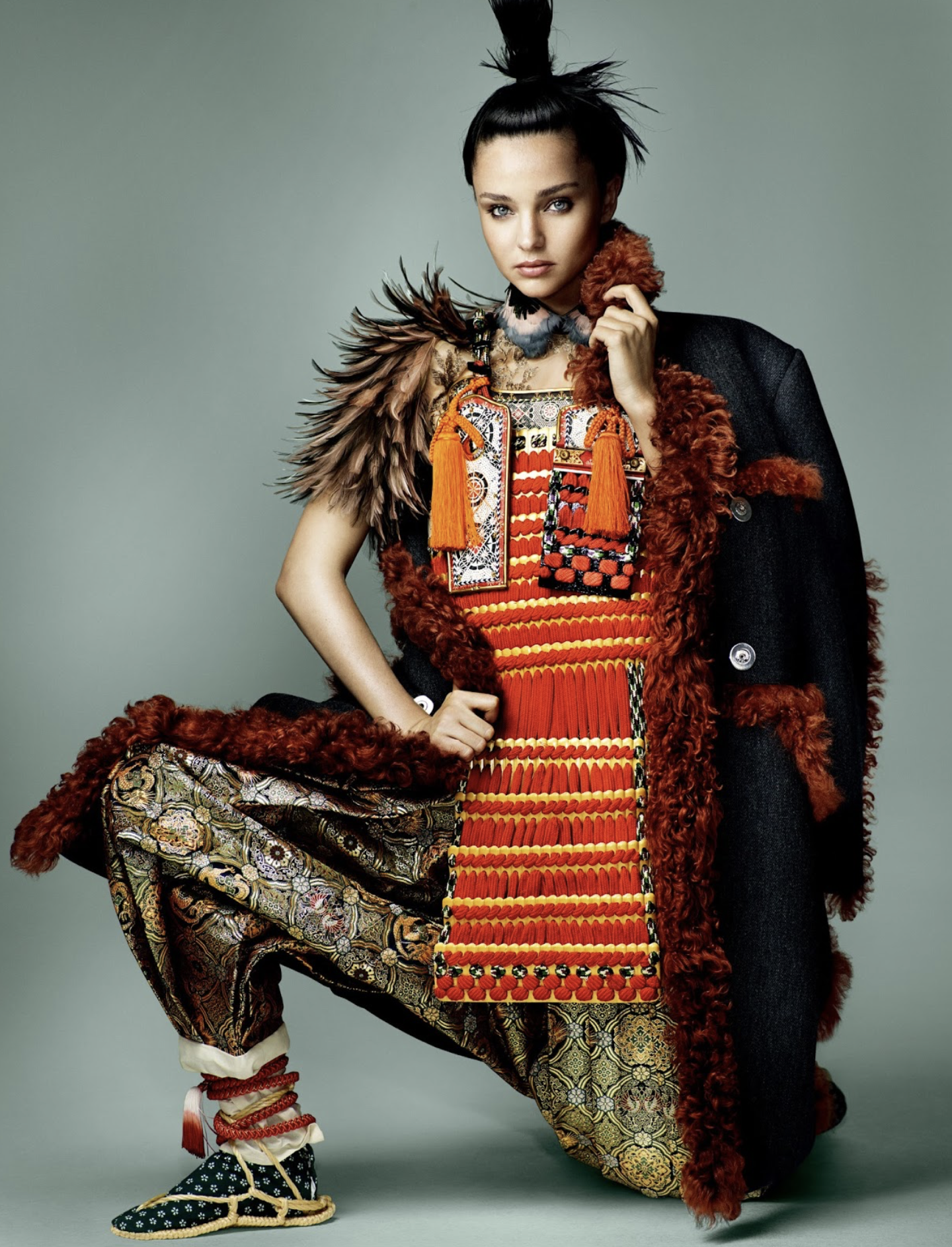 Miranda Kerr in Tribal Boho Looks by Mario Testino for Vogue Japan ...