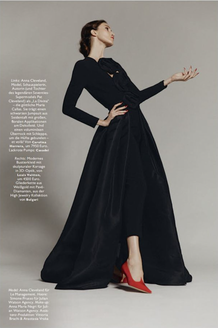 Anna Cleveland as 'Madame Callas' Lensed by Adriano Russo — Anne of ...