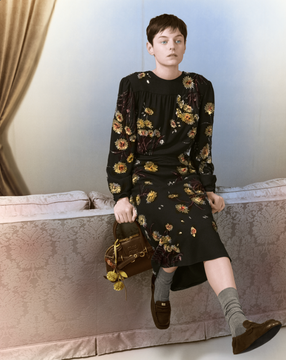 Emma Corrin Fronts Miu Miu Holiday 2024 Campaign Promoting Arcadie Bag ...