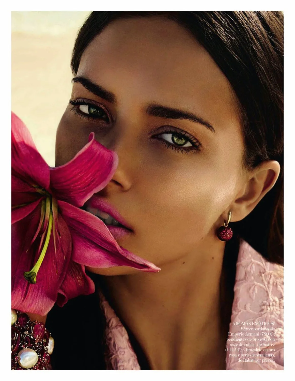 Adriana Lima Blushes Pink, Lensed By Miguel Reveriego For Vogue Spain ...