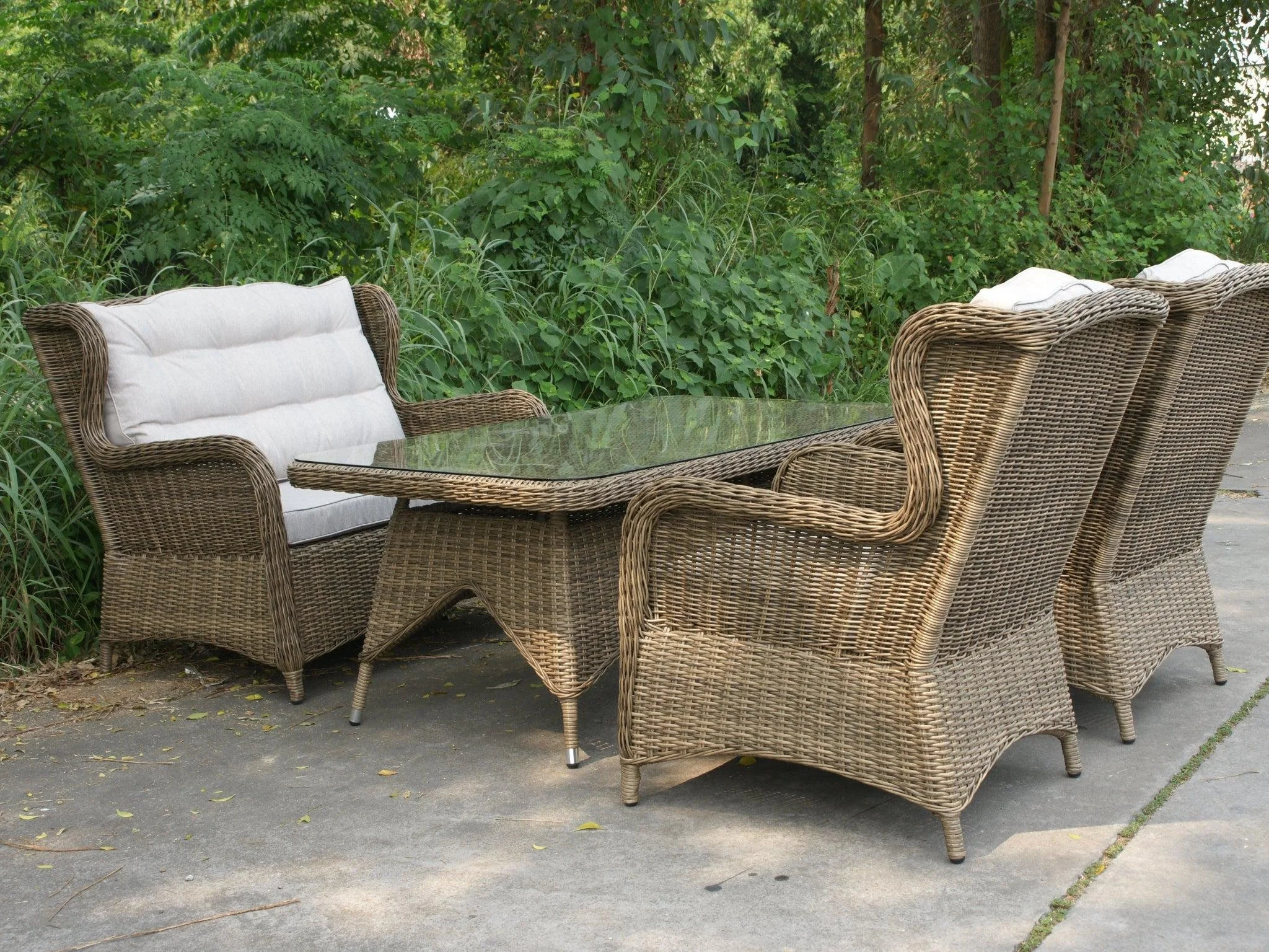Rosebud 4-Piece Wicker Outdoor Lounge Setting — Brown | Sunlong Australia