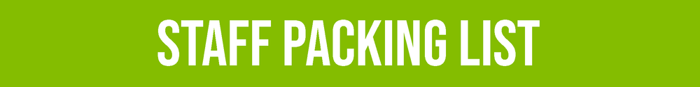 Staff Packing List — Woodlands Camp