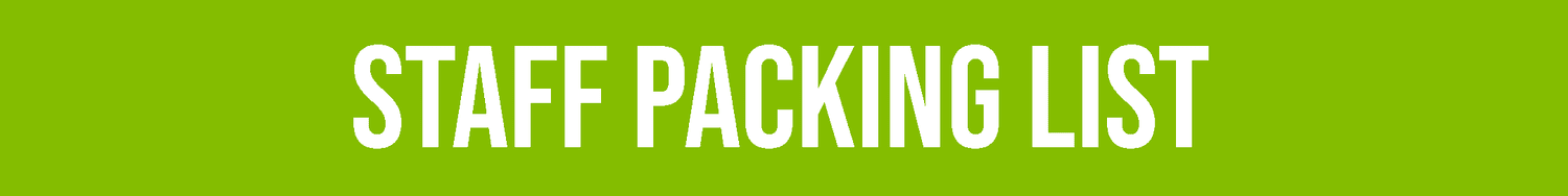Staff Packing List — Woodlands Camp