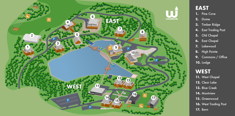 Camp Map — Woodlands Camp
