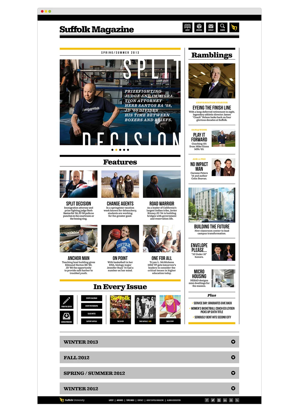 Suffolk University Magazine — Seven Elm | A Full-Service Creative Agency