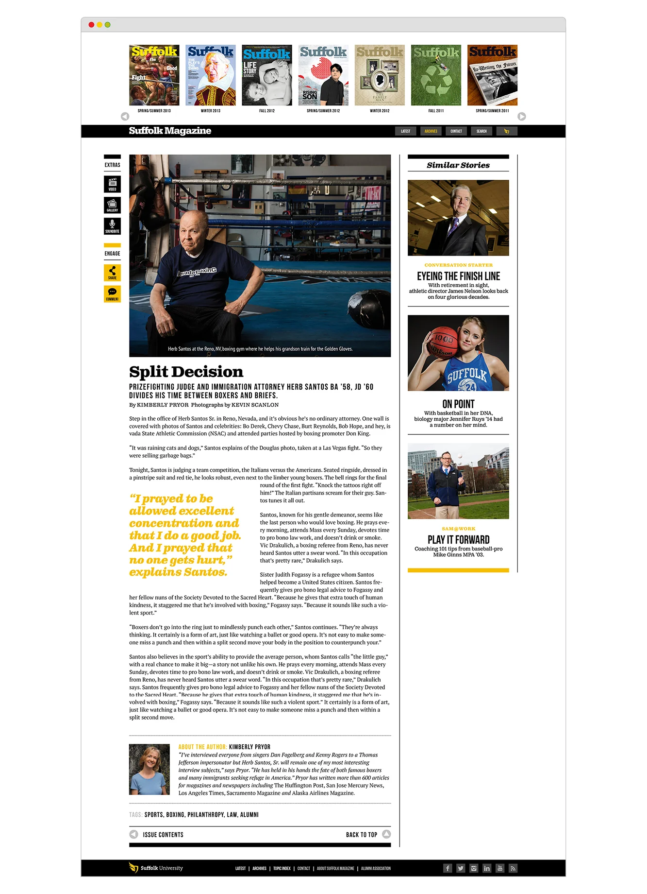 Suffolk University Magazine — Seven Elm | A Full-Service Creative Agency