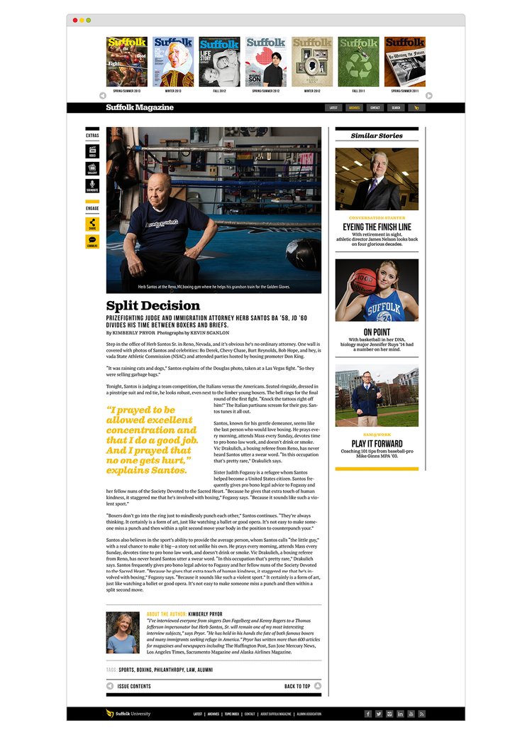 Suffolk University Magazine — Seven Elm | A Full-Service Creative Agency