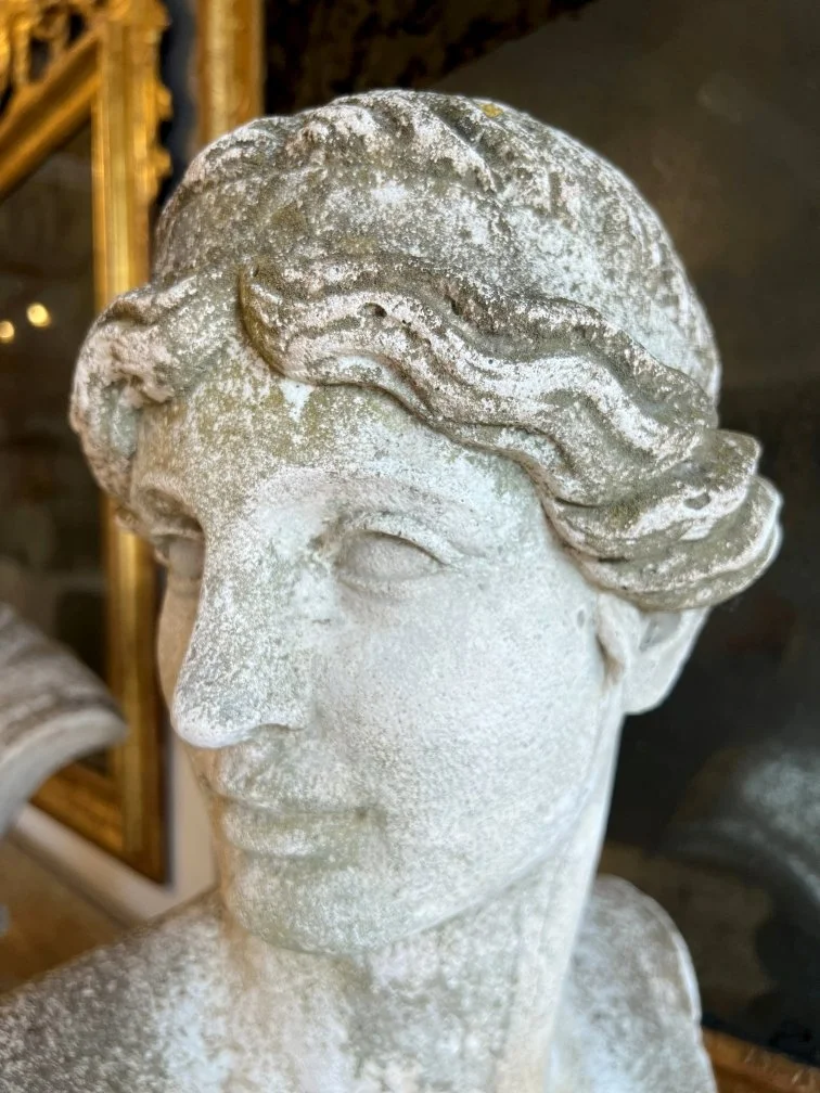 Italian Antique Stone Cast Bust of Athena Lemnia — Bellini's Antique Italia