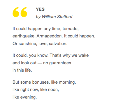 William Stafford Poem — Trish