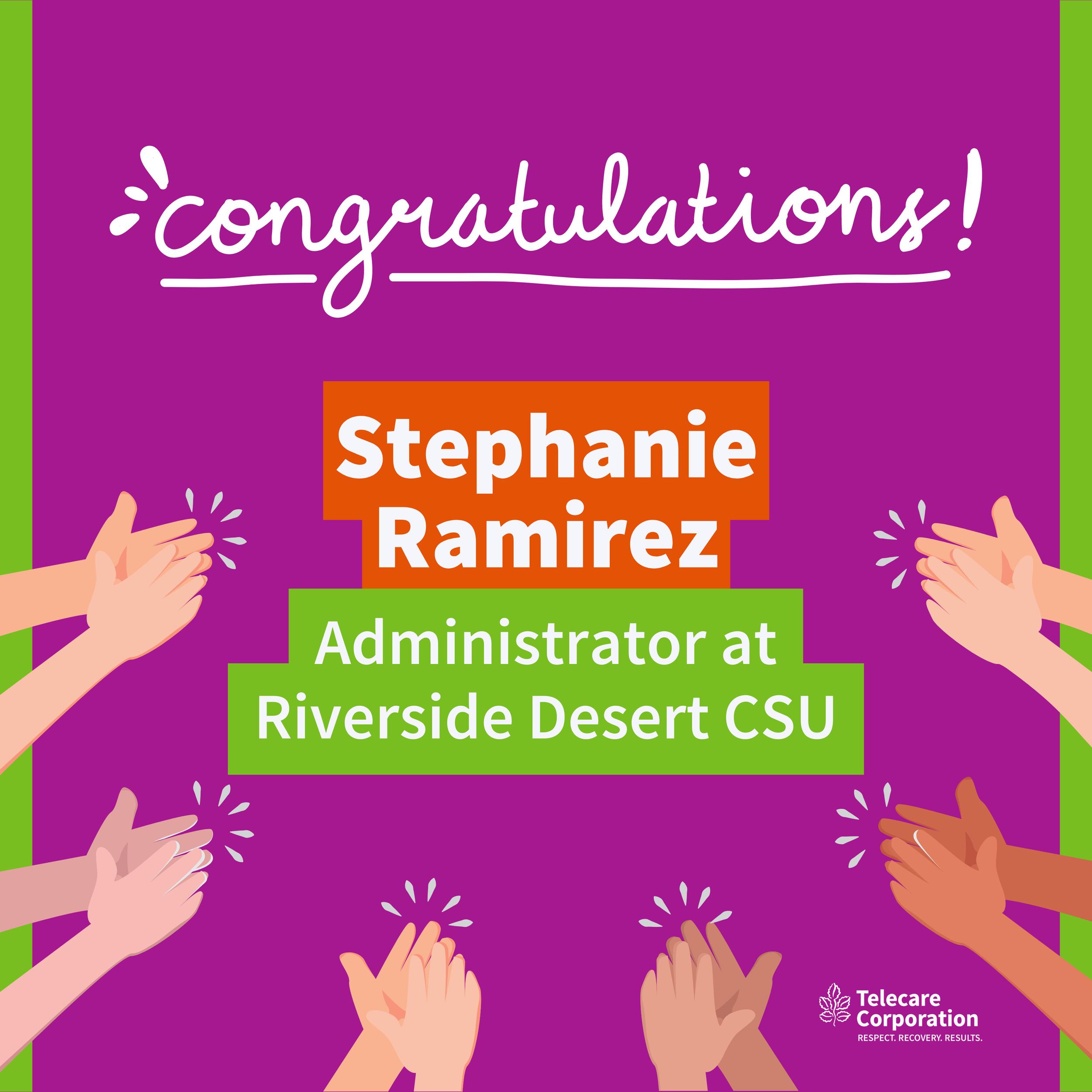 Stephanie Ramirez, New Administrator at Riverside Desert CSU! — Telecare