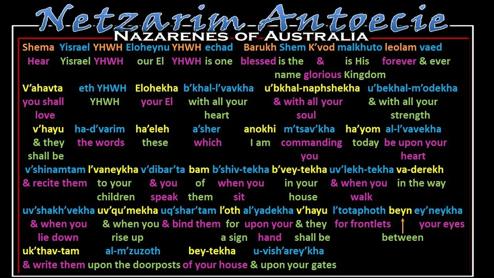 Lesson 1 to 5 The Shema — Netzarim Antoecie