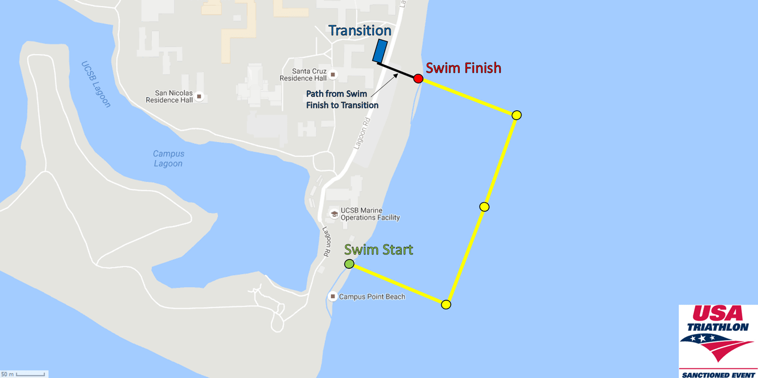 Kendra's Race 2024 Course — UCSB Triathlon