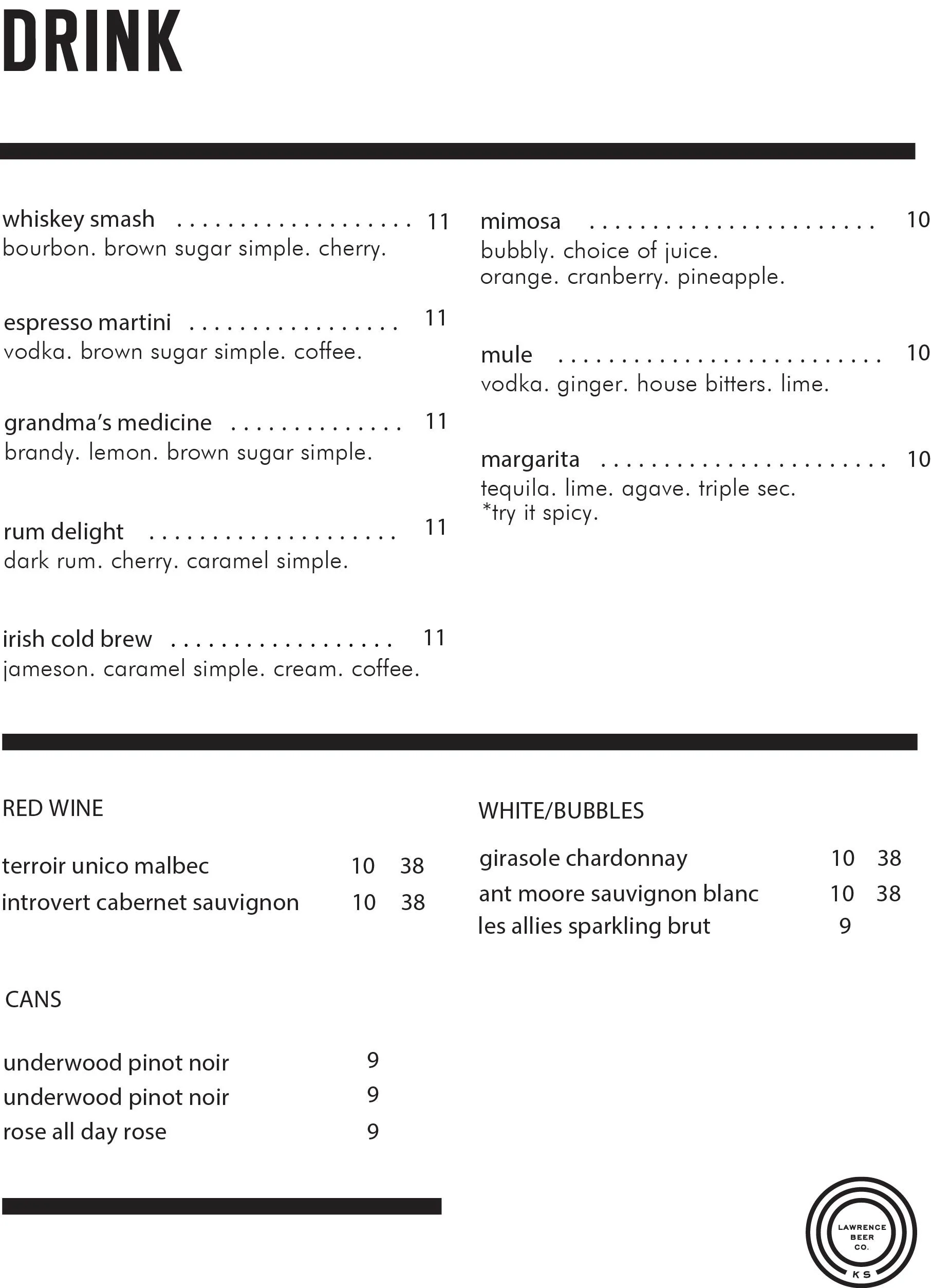 Lawrence Beer Company – West Drink