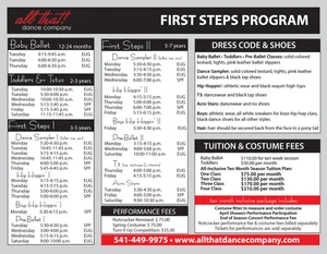 First Steps Program — All That! Dance Company