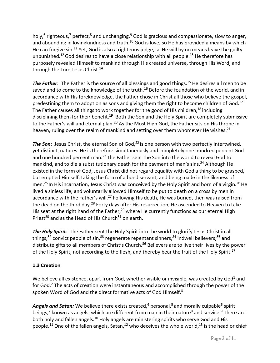 Full Doctrinal Statement — Rice Lake Bible Chapel