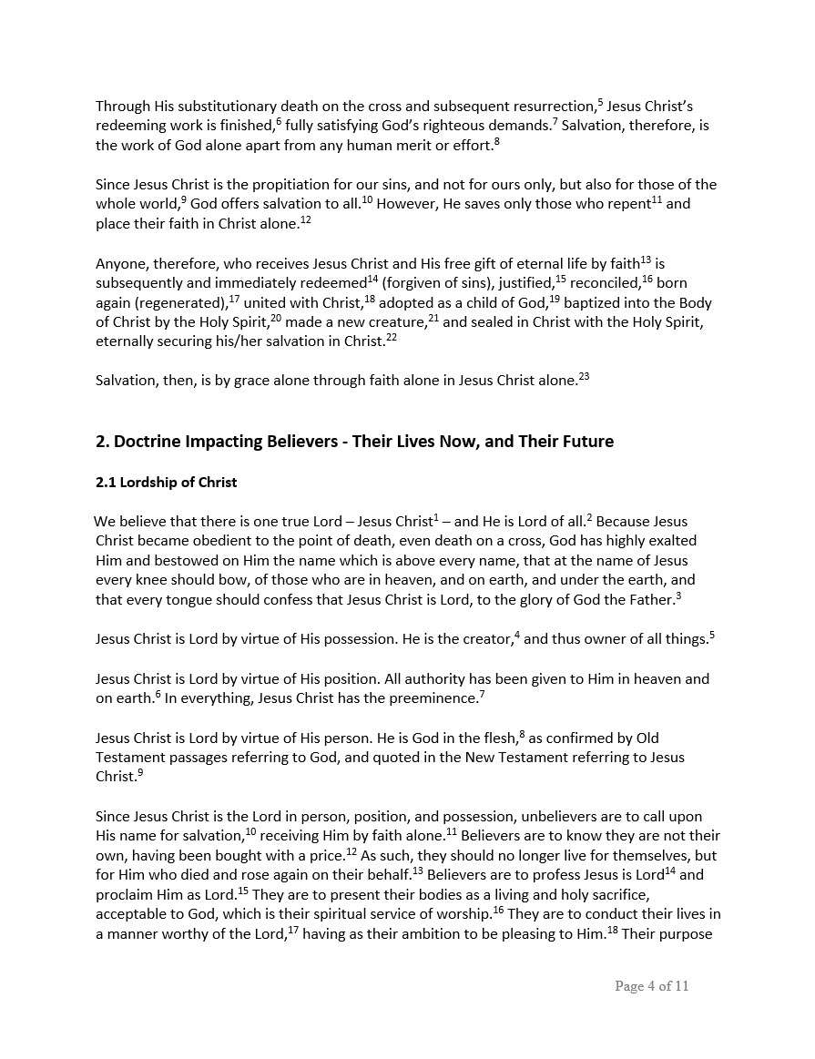 Full Doctrinal Statement — Rice Lake Bible Chapel