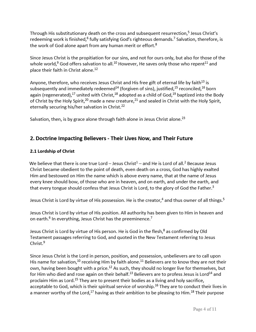 Full Doctrinal Statement — Rice Lake Bible Chapel