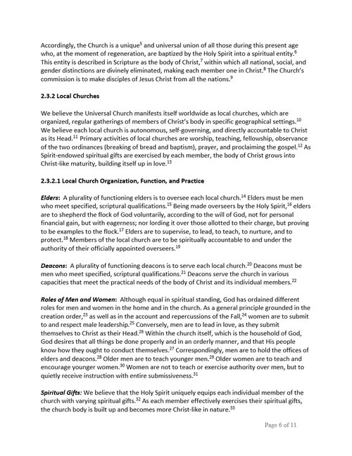 Full Doctrinal Statement — Rice Lake Bible Chapel