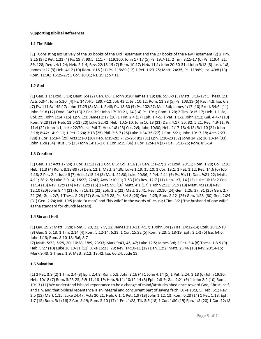 Full Doctrinal Statement — Rice Lake Bible Chapel