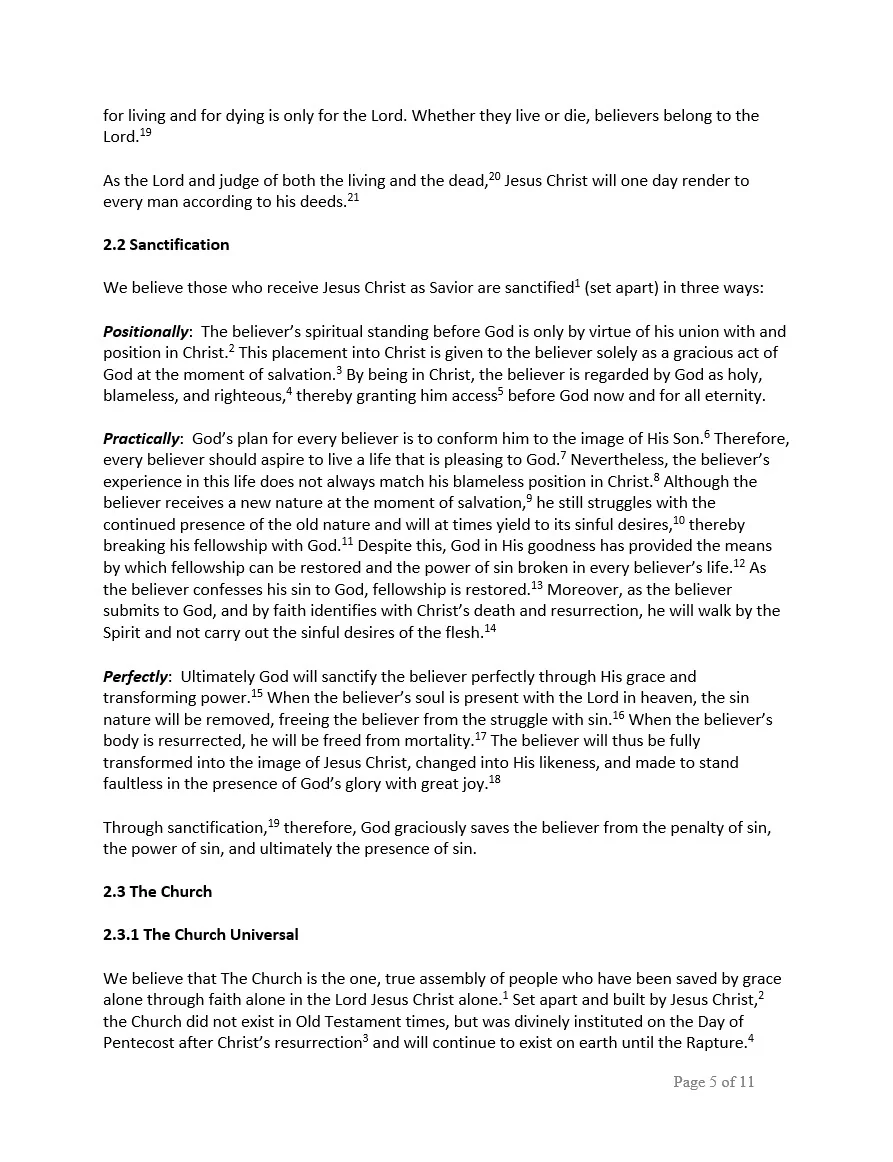 Full Doctrinal Statement — Rice Lake Bible Chapel