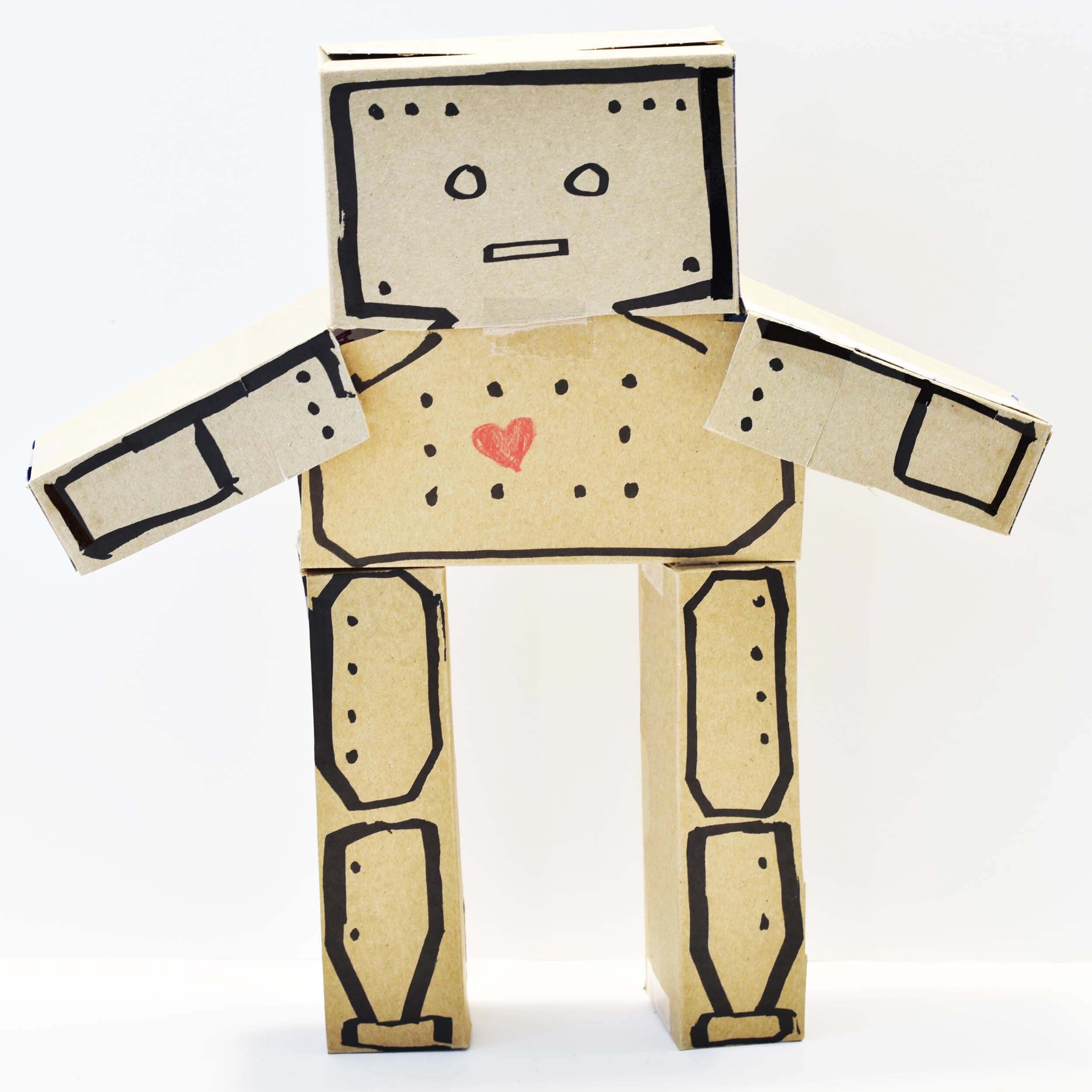 Robox! An easy robot craft made from empty boxes and tape. No cleanup ...