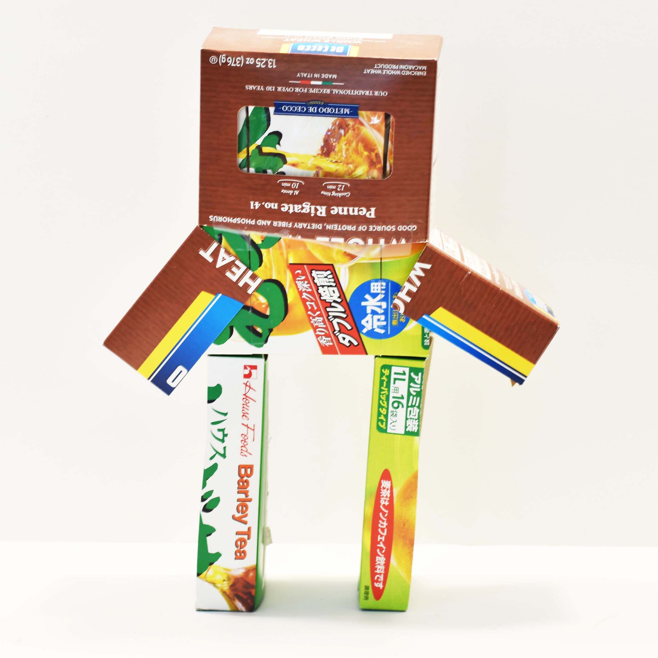 Robox! An easy robot craft made from empty boxes and tape. No cleanup ...