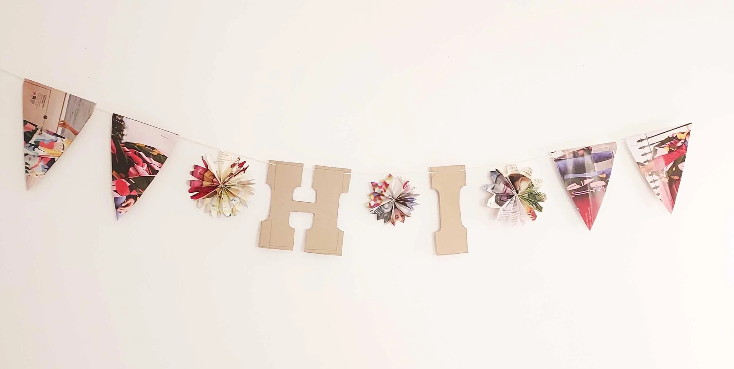 Simple beautiful garland made with paper stars! Takes minutes to make ...