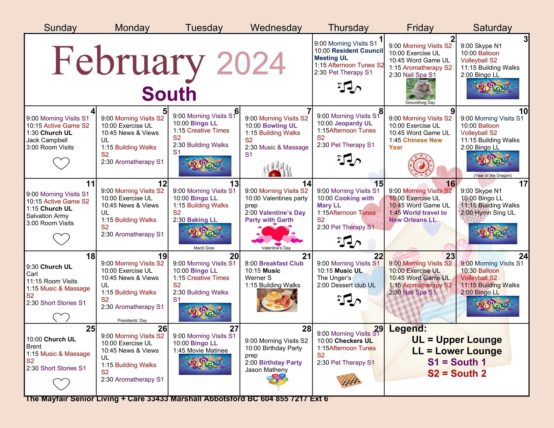 Recreation Calendars — The Care Group BC