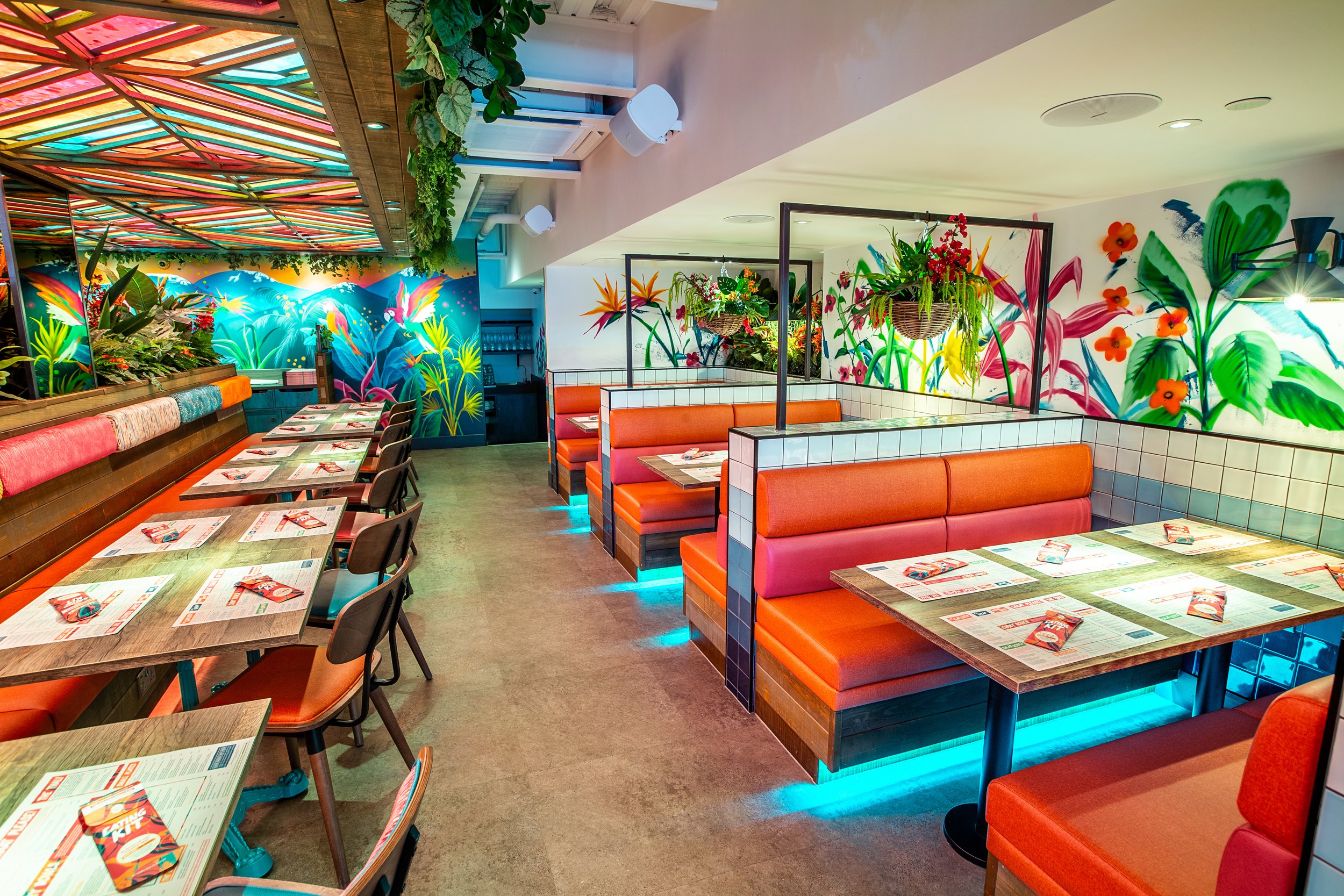 Tamatanga, Leeds - Bold, bright and beautiful restaurant design ...