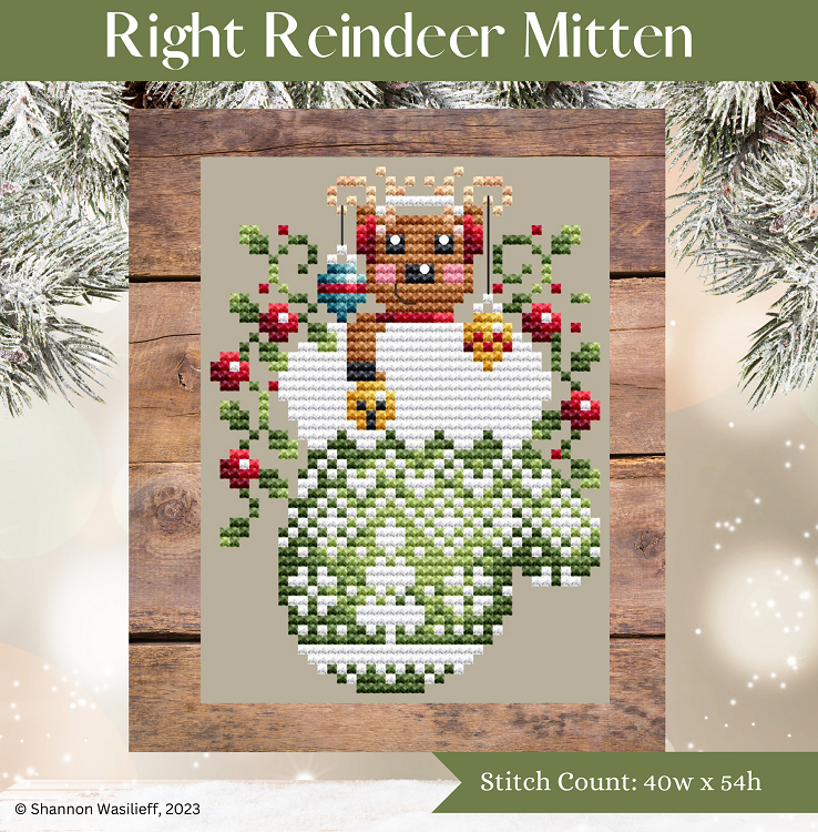 Right Reindeer Mitten — Shannon Christine Designs Cross Stitch Patterns
