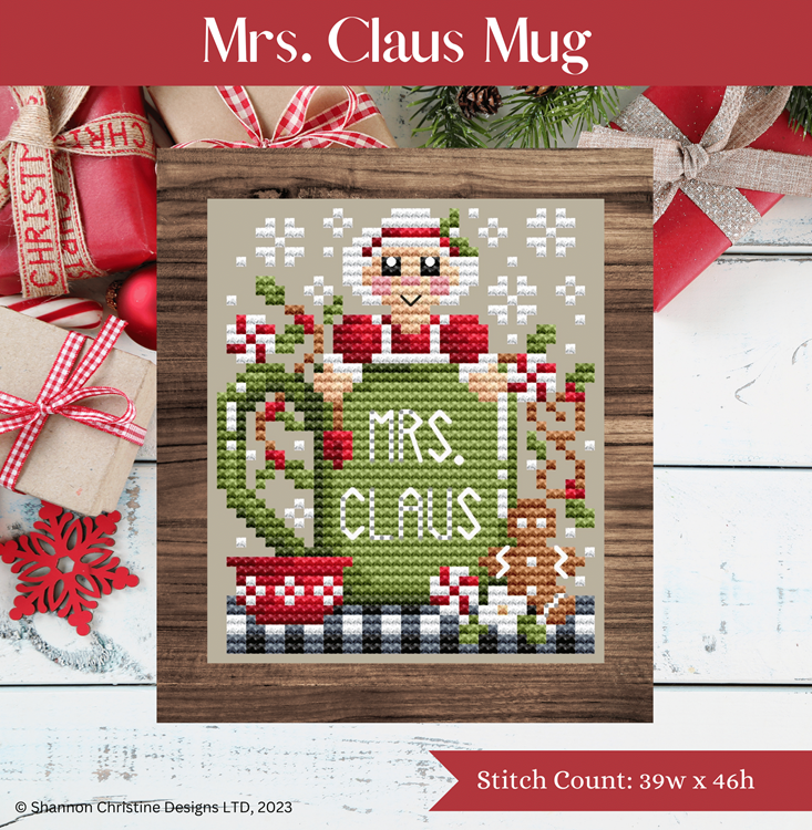 Mrs Claus Mug — Shannon Christine Designs Cross Stitch Patterns